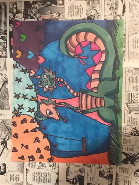 Cotton Candy Dragon Drawing Etsy