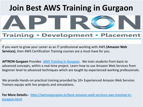 Aws Training In Gurgaon Aptron Best Aws Course