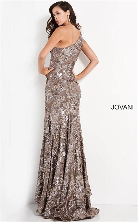 Nudesilver Jovani 05076 One Shoulder Long Formal Dress For 42999