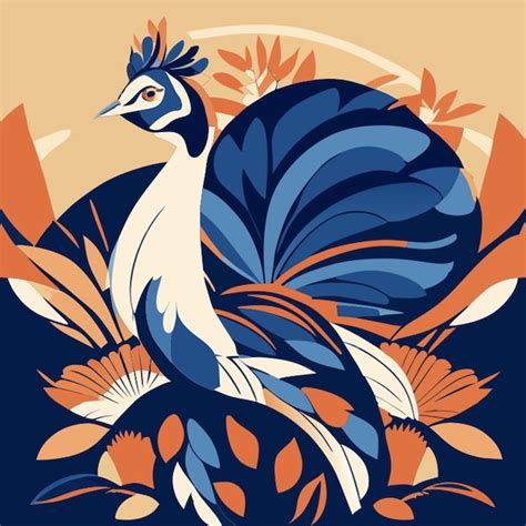 Peafowl Vector Illustration Flat 2 Premium Ai Generated Vector