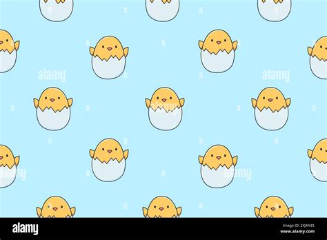 Seamless Pattern Newborn Chick Vector Illustration Stock Vector Image