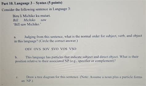 solved part 10 ﻿language 3 ﻿syntax 5 ﻿points consider