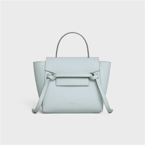 Nano Belt Bag In Grained Calfskin Soft Blue Celine