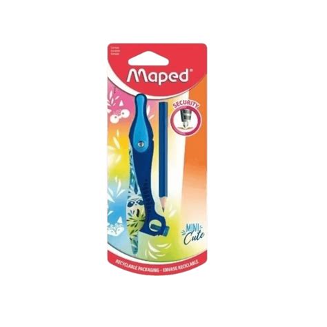 Compás Escolar Mini Cute Plástico Para Lapiz Blister Maped