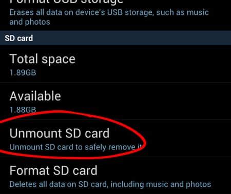 Tutorial How To Safely Un Mount Android SD Card Before Removing It The Tech Journal