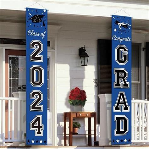 Dazonge Blue Graduation Decorations Class Of 2024 Congrats Grad Porch