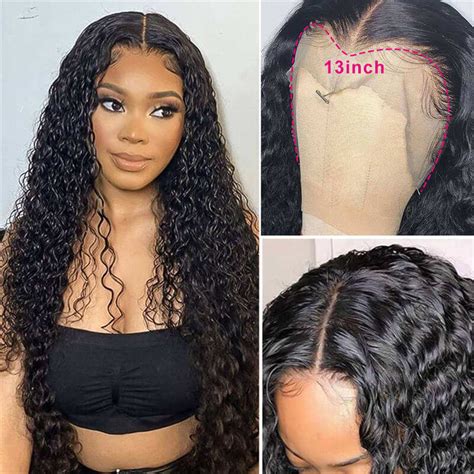 Water Wave 13x6 Lace Wigs 28 30 Inch Human Hair Lace Frontal Wig T Part