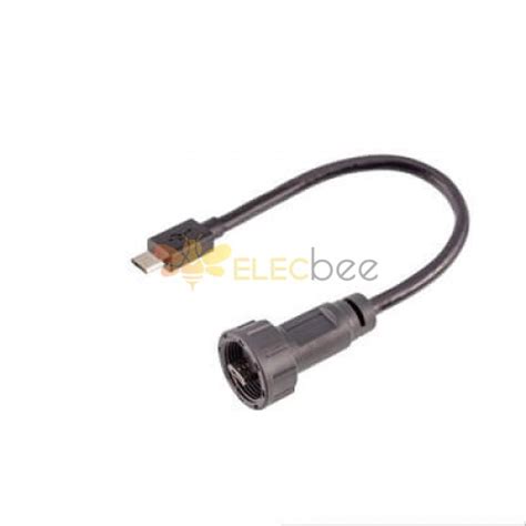 Micro Usb Male To Male Waterproof Thread Type Cable Plug 50cm