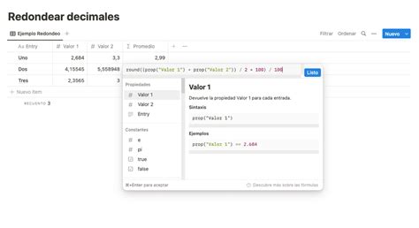 Redondear Un Número A Cualquier Cantidad De Decimales En Notion