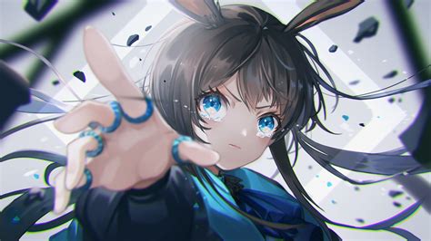 Amiya Arknights Animal Ears Aqua Eyes Arknights Bunny Ears Bunnygirl