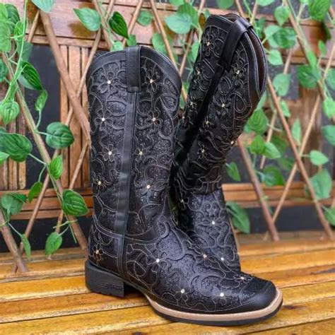 Bota Texana JÁcomo Fem Fossil Oil Preto 4581 Uf