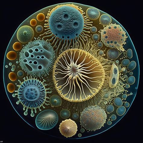 Premium Photo A Drawing Of A Circle With Many Different Colored Objects