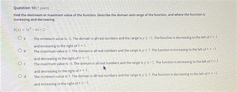 Solved Question 101 ﻿pointfind The Minimum Or Maximum