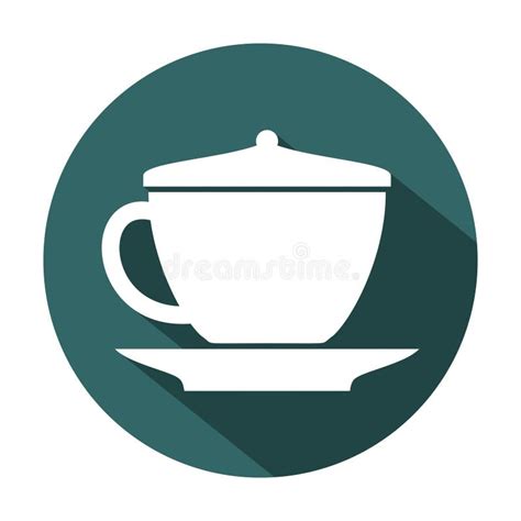 Icon Of A Glass Or Cup With A Lid And A Small Saucer Vector