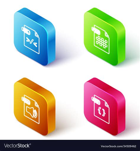 Set Isometric Line Xsl File Document Png Wma Vector Image