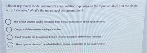 solved a linear regression model assumes a linear