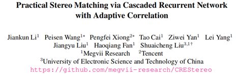 Practical Stereo Matching Via Cascaded Recurrent Network With Adaptive Correlation 知乎