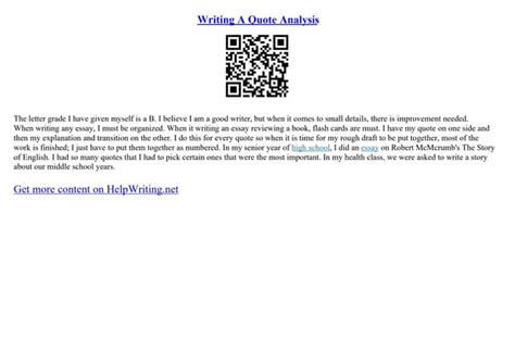 Writing A Quote Analysis Ppt