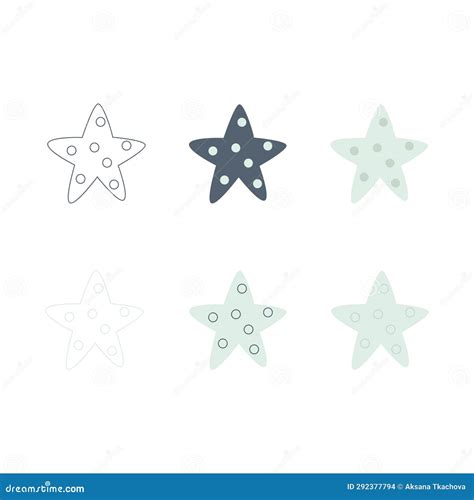 Starfish In Flat Style Marine Icon In Cartoon Style Summer Vector