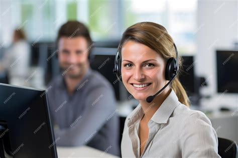 Premium Ai Image Male And Female Customer Service Support In Desk