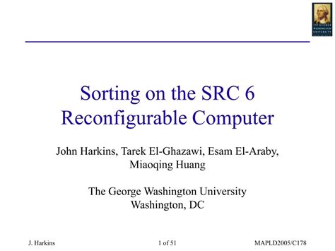 Ppt Sorting On The Src 6 Reconfigurable Computer Powerpoint