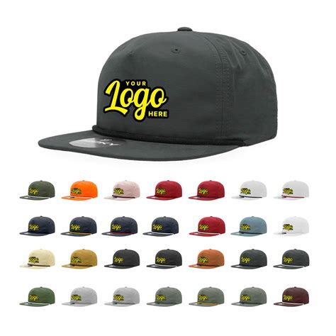 Custom Embroidered Decky 6032 Classic Rope Cap 5 Panel Flat Bill Ha