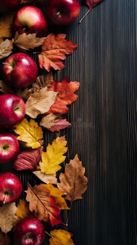 A Bunch Of Apples And Leaves On A Table Generative Ai Image Copy