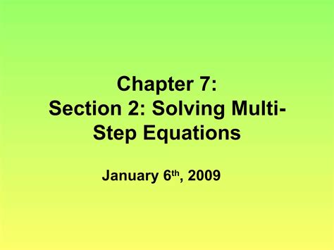 7 2 Solving Multi Step Equations Ppt