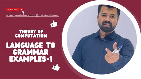 Lec 59 Language To Grammar Ex 1 Fistsacademy Youtube
