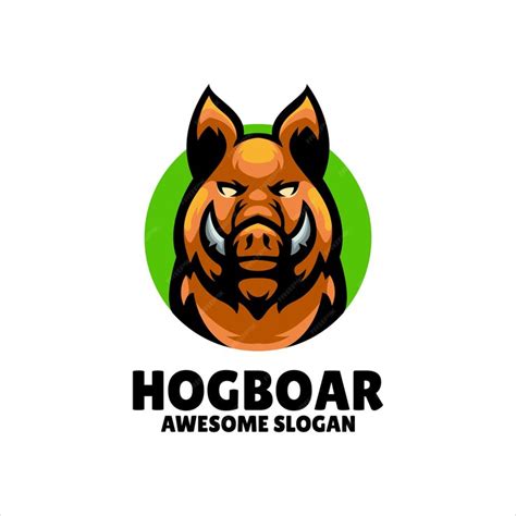 멧돼지 머리 마스코트 일러스트 로고 디자인 무료 벡터