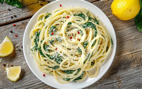 Creamy Lemon Spinach Pasta Soyrice Kitchen