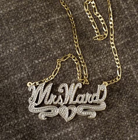 Custom 3d Double Plated Cutout Name Necklace Initial Obsession