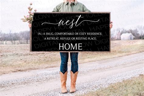 Nest Definition SVG Farmhouse Decor Family Sign Living Room Wall Decor Housewarming Gift