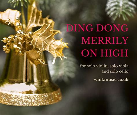 Ding Dong Merrily On High For Solo Violin Winkmusic