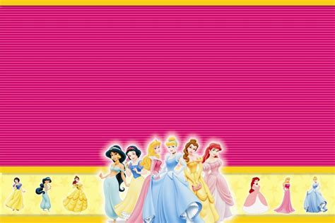 Invitaciones de Cumpleaños Princesas Disney Marcos Gratis para