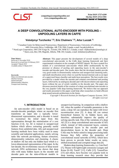 Pdf A Deep Convolutional Auto Encoder With Pooling Peopleulethca