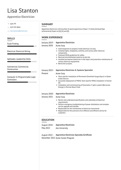 Best Apprentice Electrician Resume Examples That Land Jobs