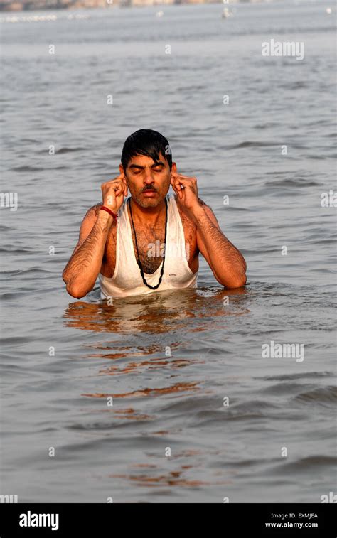 Pilgrim Praying Ardh Kumbh Mela Kumbh Mela Kumbha Fair Sangam