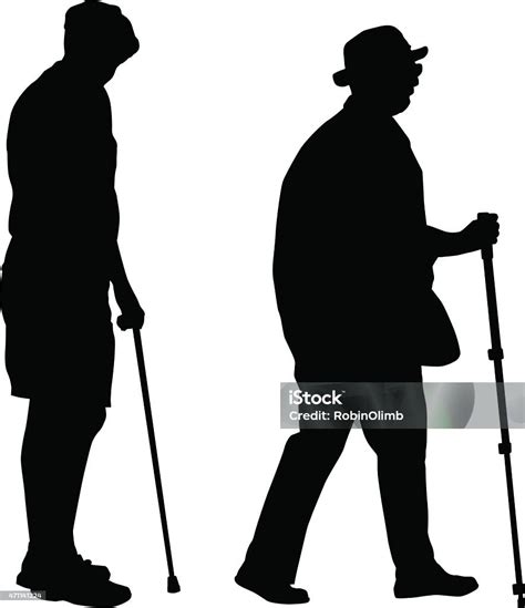 시니어 걷기 지팡이 하이킹에 대한 스톡 벡터 아트 및 기타 이미지 하이킹 2015년 70 79세 Istock