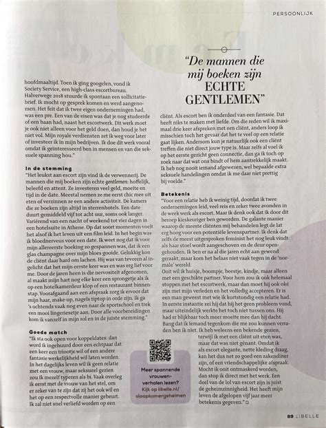 Libelle Magazine About Working As A High Class Escort At Society Service