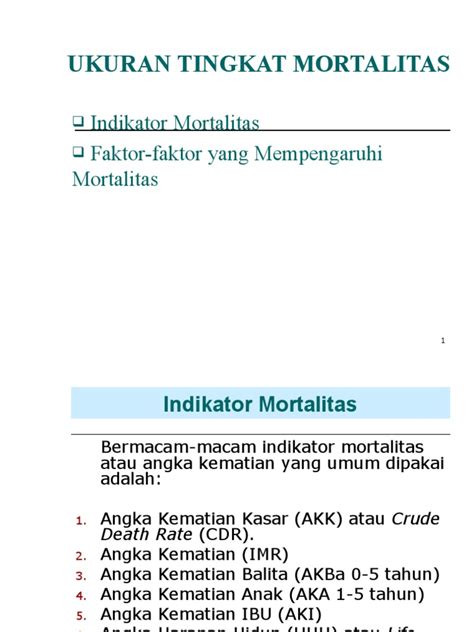 Ukuran Tingkat Kematian Pdf