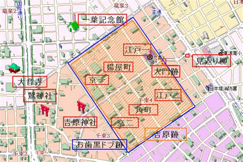 現在の吉原地図 Googleで引いていたら