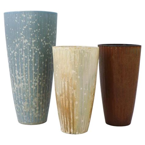 Set Of 3 Vases Gunnar Nylund Rörstrand Scandinavian Midcentury
