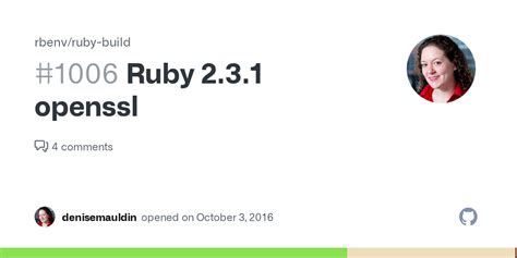ruby 2 3 1 openssl · issue 1006 · rbenv ruby build · github