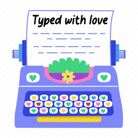 Typewriter Keyboard Writing Love Typing Icon Download On Iconfinder