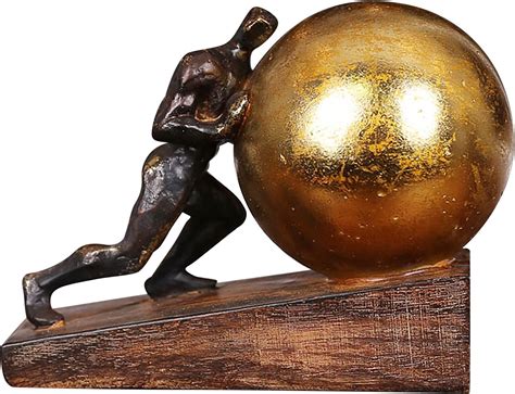 Lukitas Sisyphus And The Eternal Boulder Struggler Statue