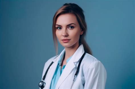 Premium Photo Photo Of A Female Doctor In A White Coat Serene Face