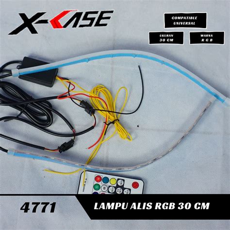 Jual Lampu Alis DRL Led Fleksibel Plus Remote 30cm Lampu Alis Neon