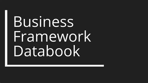 Business Framework Databook Specmeout