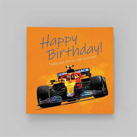 Lando Norris F1 Happy Birthday Card Mclaren Car T Etsy